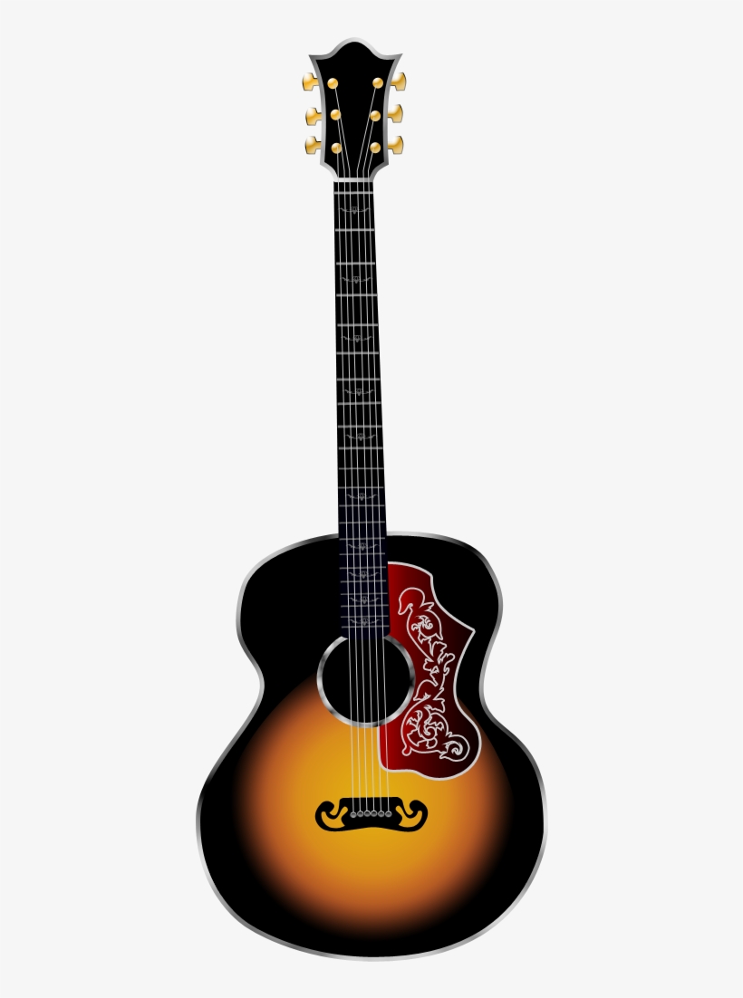 Guitar Instrument Vector - Gibson Acoustic Guitar PNG Image ...