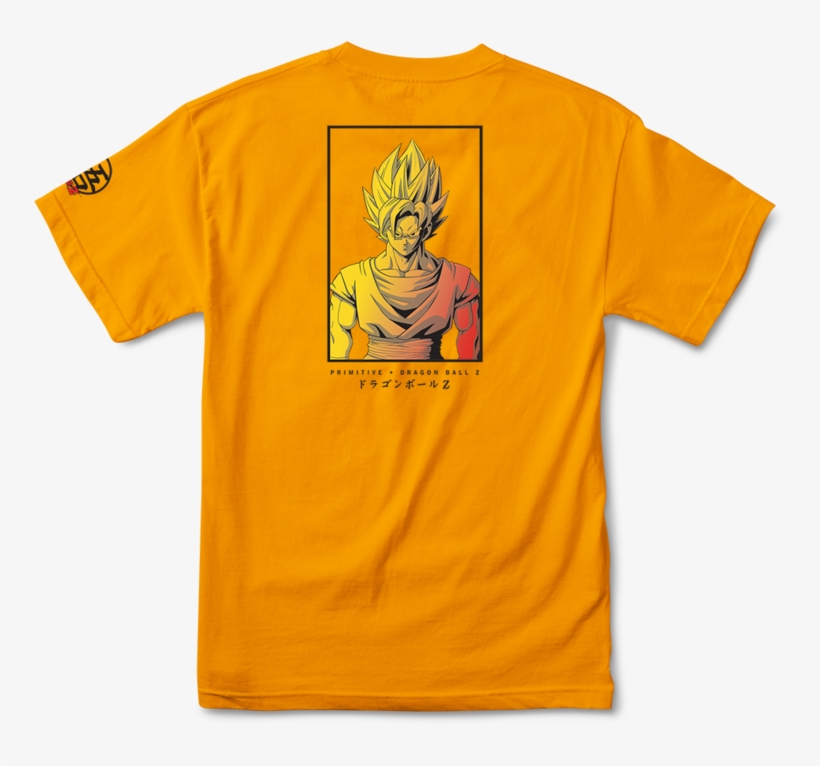 Primitive Dragon Ball Z Goku Saiyan Style Tee Gold PNG Image ...