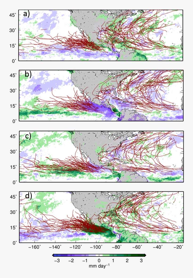 Tropical Cyclone Tracks In Active And Inactive Phases PNG Image ...
