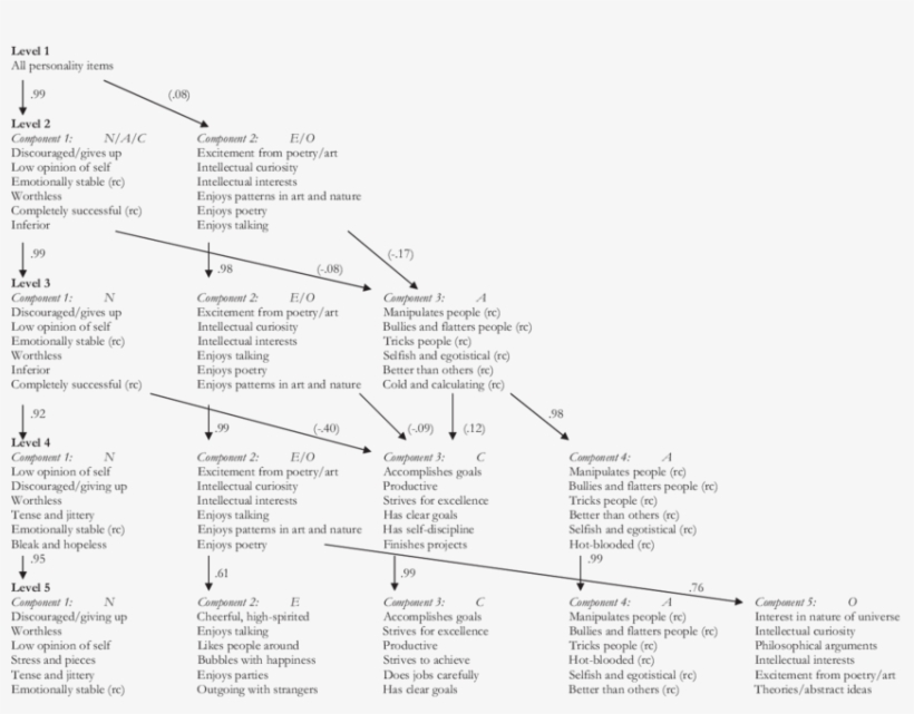 First Five Levels Of The Personality Hierarchy Extracted PNG Image ...
