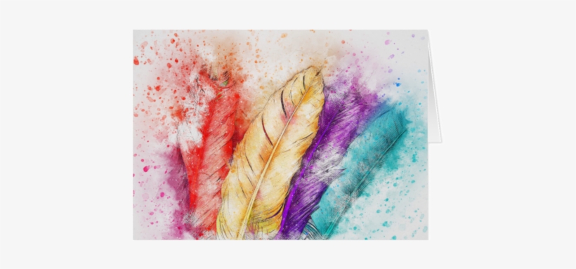 Download Colorful Watercolor Feathers Note Card - Internet Password ...
