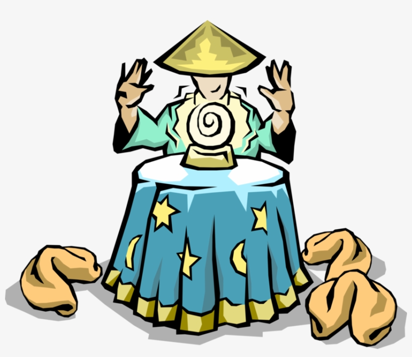 Vector Illustration Of Chinese Fortune Teller With PNG Image ...