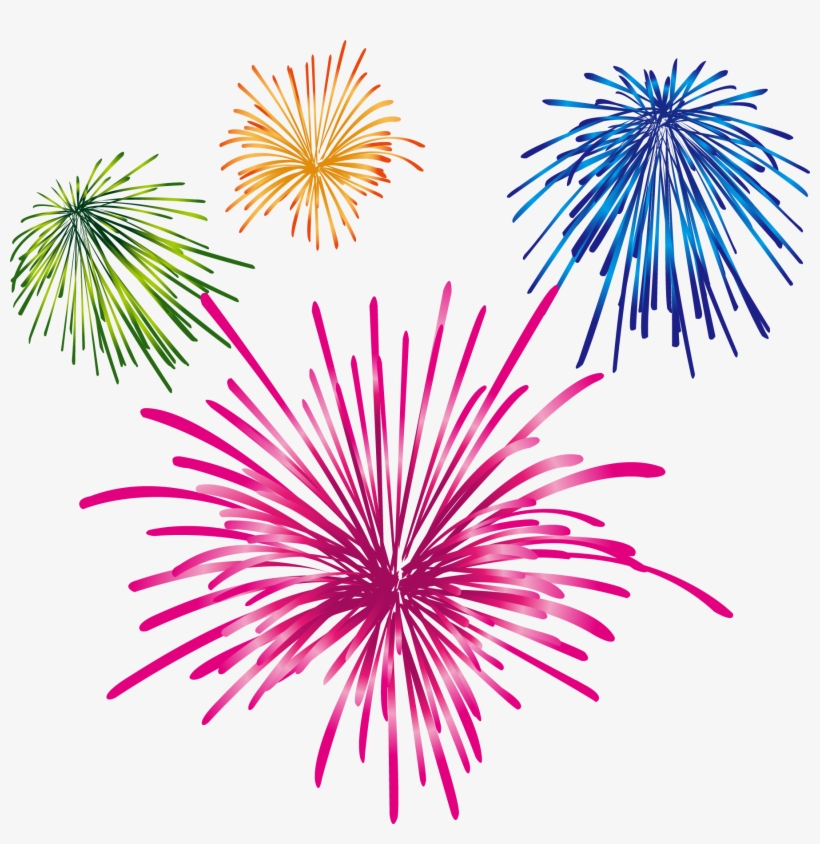 Cartoon Colorful Transprent Png - Fireworks Vector PNG Image ...