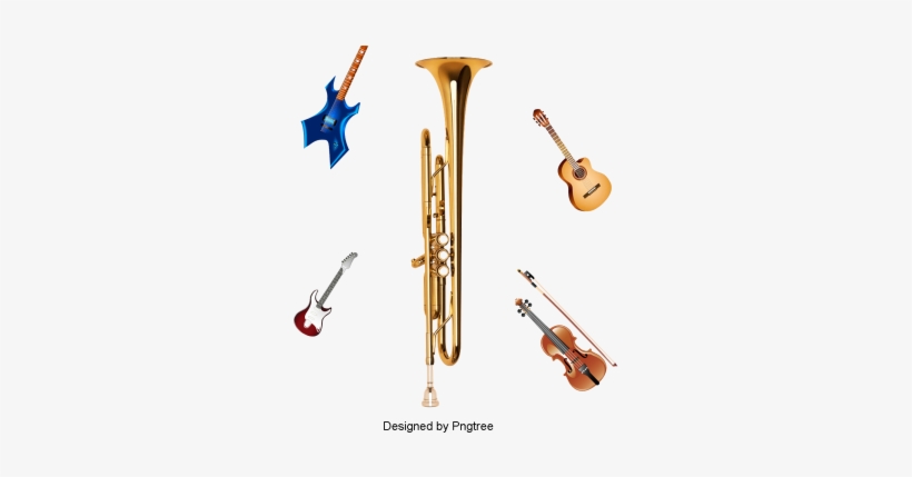 Cartoon Flat Musical Instrument Music, Musical Instruments, - Music PNG ...