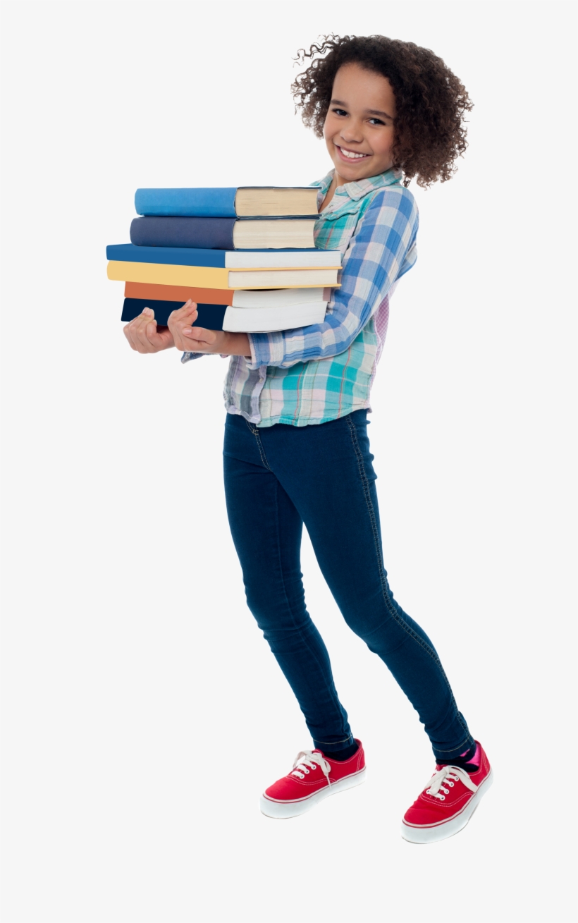 Young Girl Student Hd Free Png Image - Child Holding Books PNG Image ...