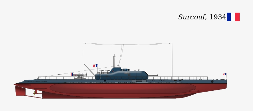 French Submarine Aircraft Carrier Surcouf Commissioned PNG Image ...