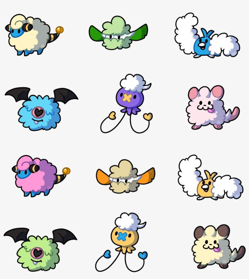 Drew Some Fluffy And Cute Pokemon, Along With Their PNG Image ...