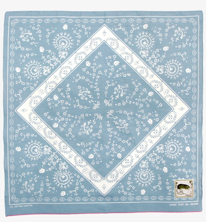 Download 'skull And Paisley' Selvedge Bandana In Sax Blue | Transparent ...