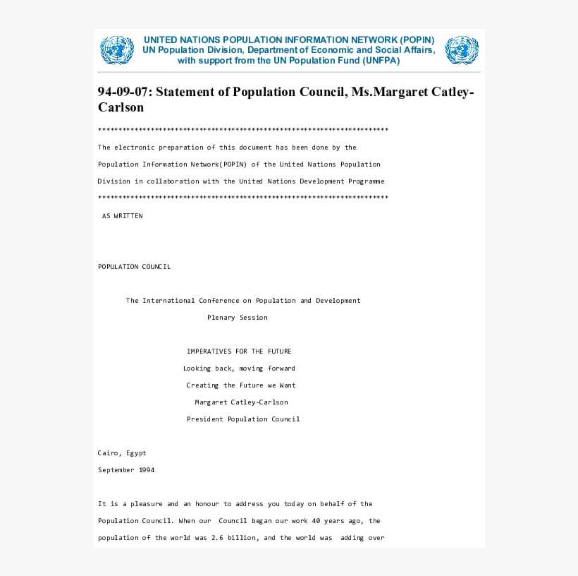 Statement Of The Population Council PNG Image | Transparent PNG Free ...