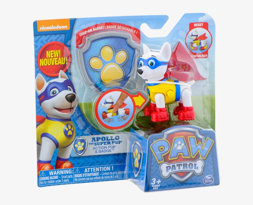 Paw Patrol Actionhvalp Og Badge, Apollo Super Pup PNG Image ...