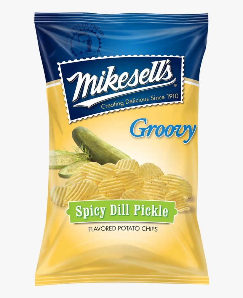 Spicy Dill Pickle Groovy Potato Chips - Mikesell's Cheddar Oven Baked ...