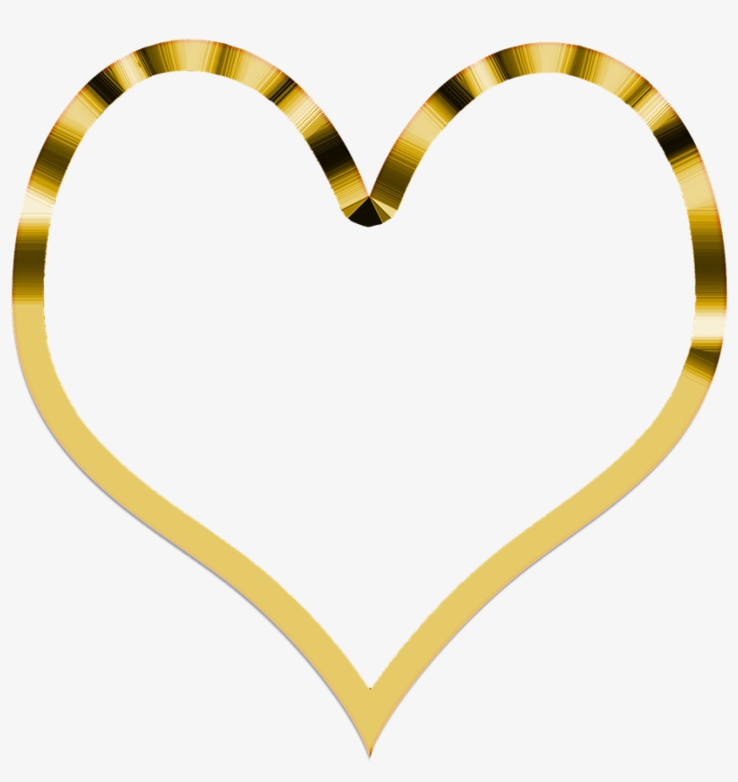 Download Heart Simple Golden Transparent Png - Transparent Background ...