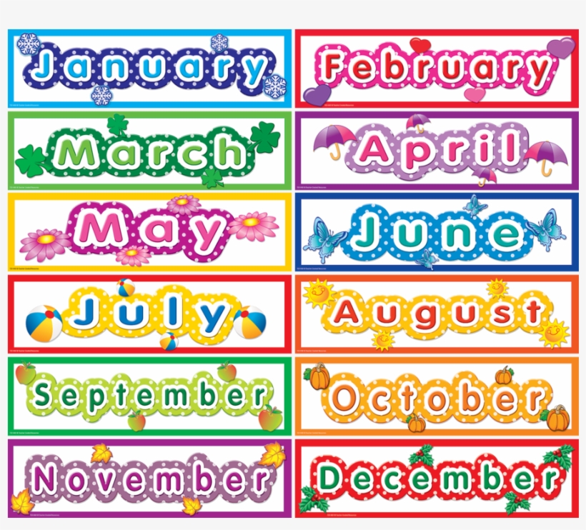 Tcr4481 Polka Dot Monthly Headliners Image PNG Image | Transparent PNG ...