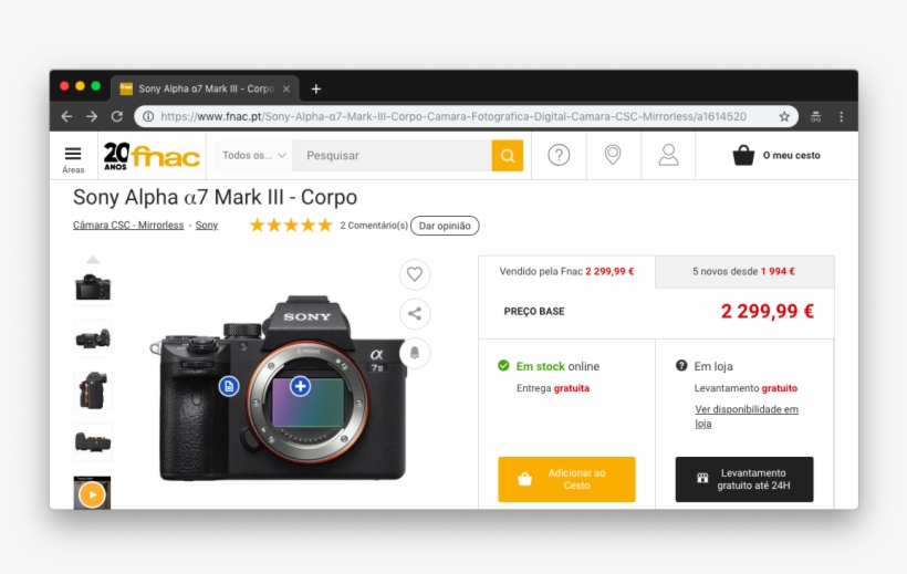 Https - //www - Fnac - Pt/sony Alpha %ce%b17 Mark Iii PNG Image ...