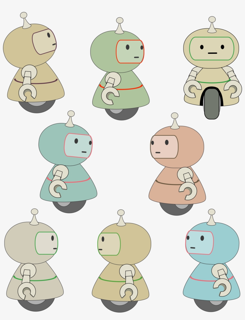 This Free Icons Png Design Of Eight Little Robots PNG Image ...
