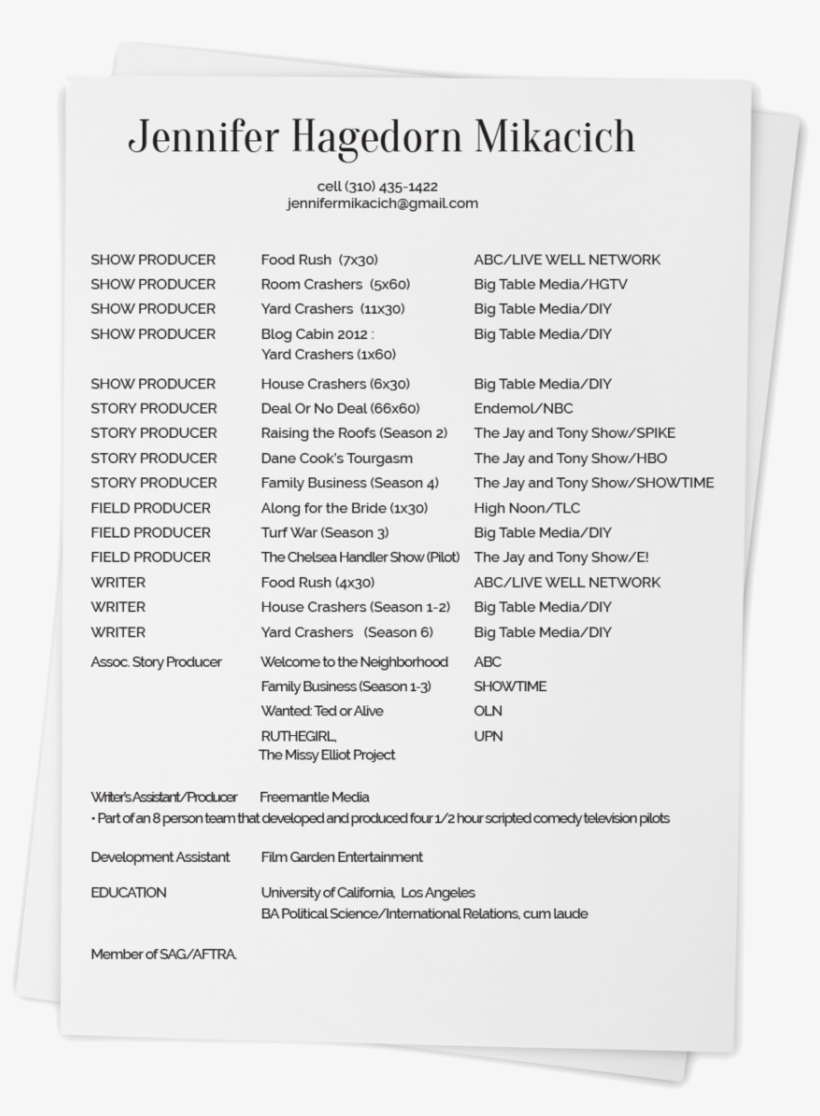 Producer Resume 19aug17 PNG Image | Transparent PNG Free Download on ...