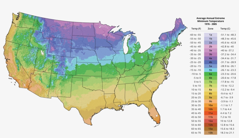 Usda Plant Hardiness Zone Map - Usa Plant Hardiness Zones PNG Image ...