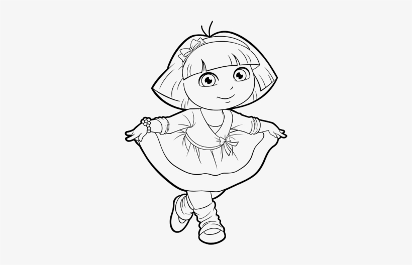 Download Dora Face Png - Dora Ballet Coloring Pages | Transparent PNG ...