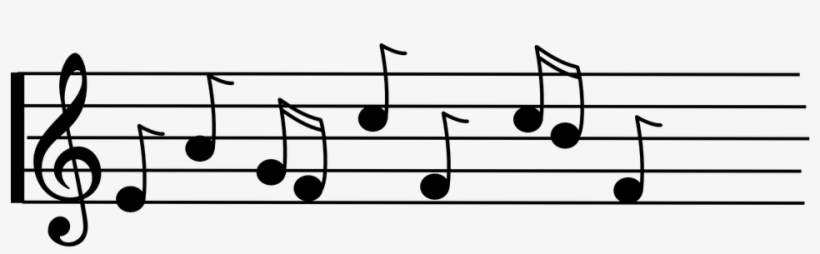 Banner Black And White Free Music Note Clipart - Music On A Stave PNG ...