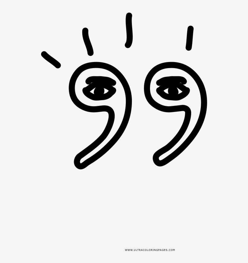 Download Quotation Marks Coloring Page - Drawing | Transparent PNG ...