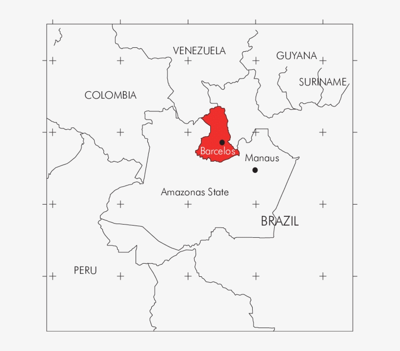 Map Of The Municipality Of Barcelos In Amazonas State, PNG Image ...