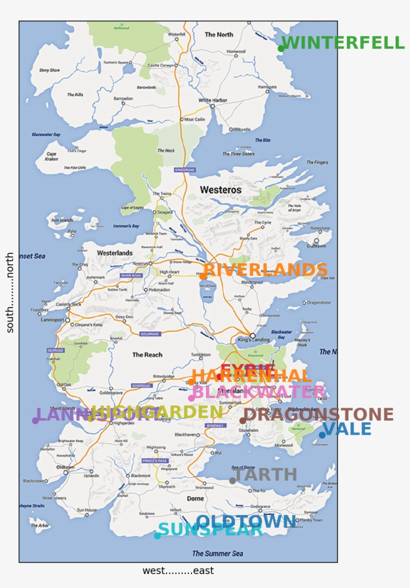 Westeros Places Through A 2 D Projection On And (north PNG Image ...