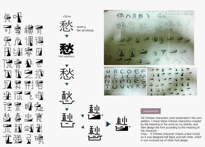 Chou A Chinese Character Means A Blue Mood, So It Was PNG Image ...