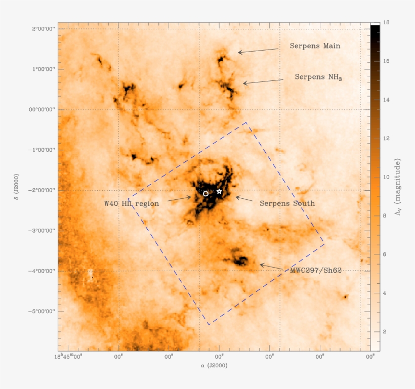 Visual Extinction Map Towards The Whole Aquila Rift/serpens PNG Image ...