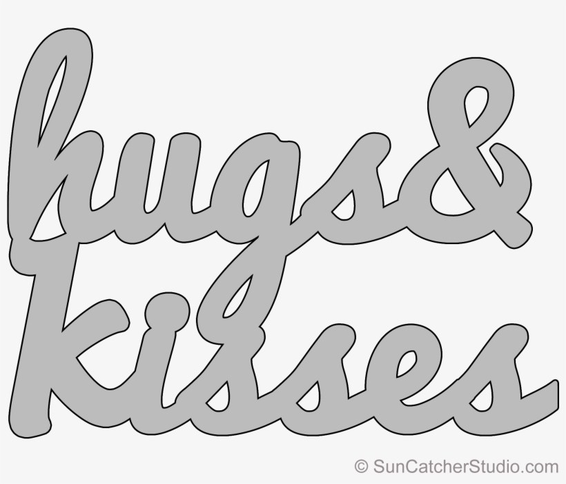 Hugs & Kisses Lower Pattern Template Stencil Printable - Calligraphy ...