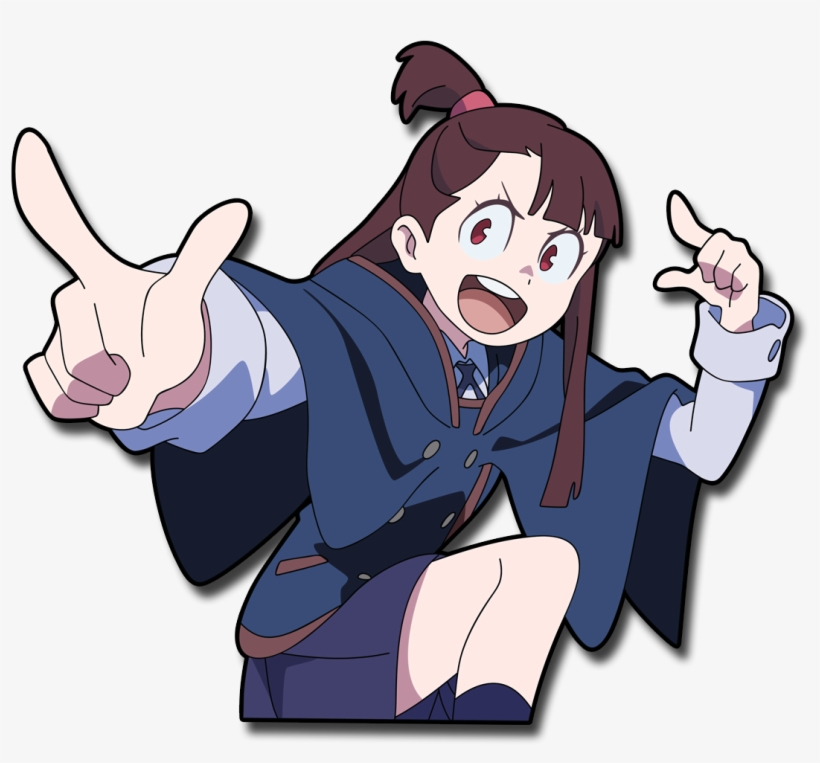 Download Image Of Pointing Akko - Cartoon | Transparent PNG Download ...