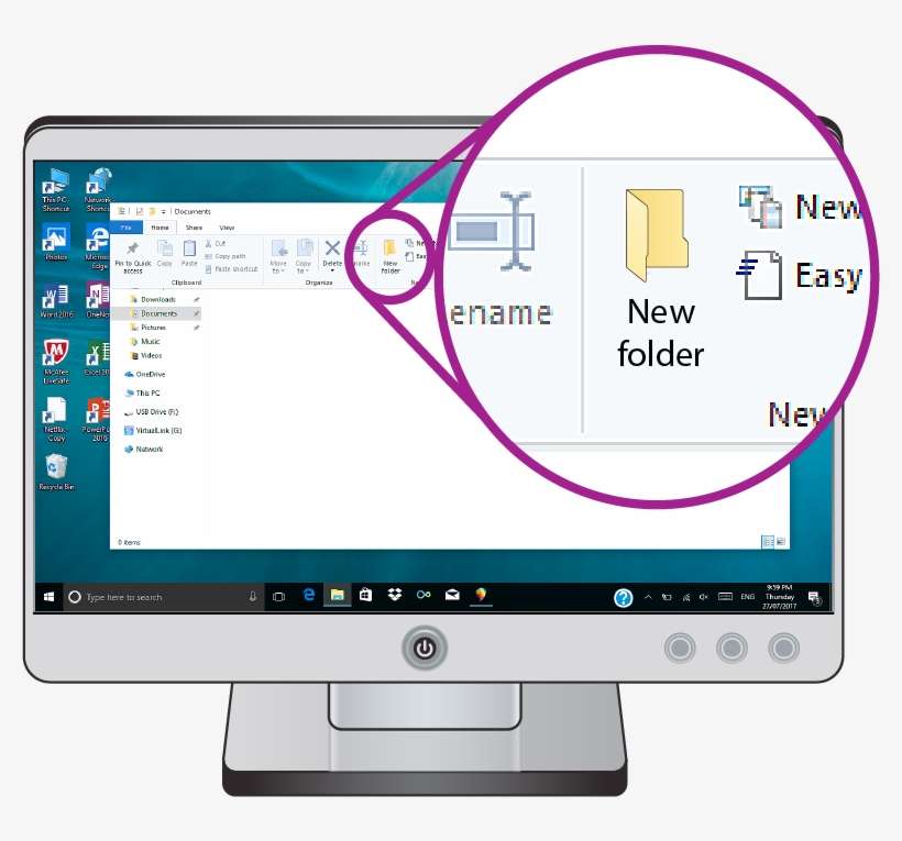 A Close Up Of The Windows New Folder Icon On A Desktop PNG Image ...
