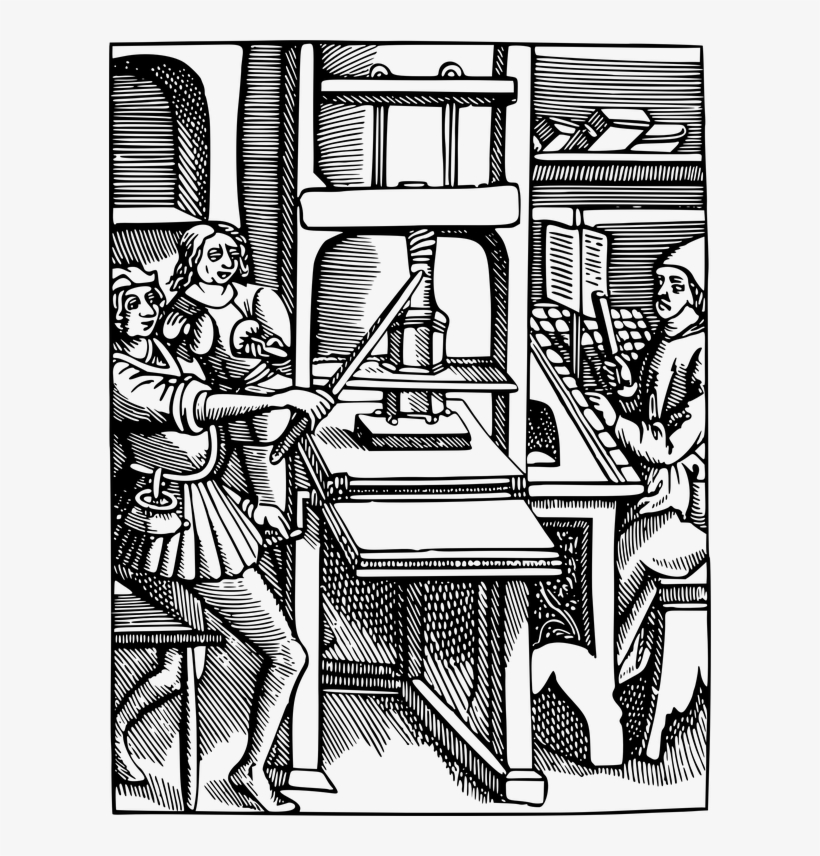 Renaissance Printing Press Clipart