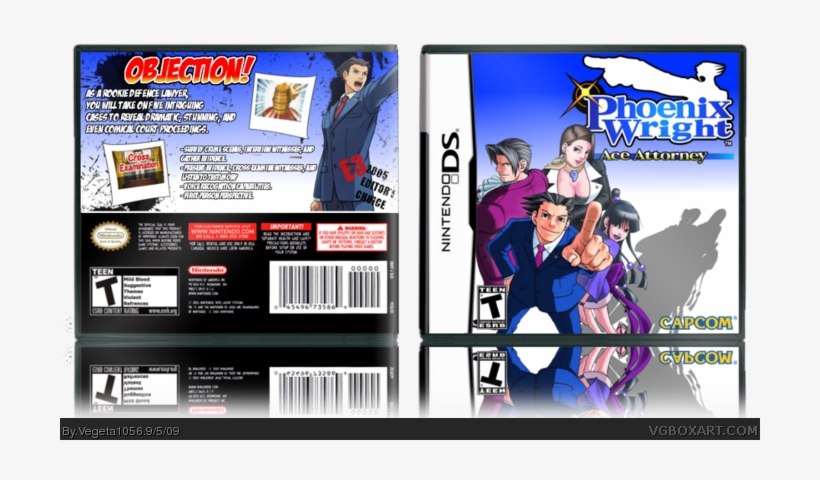 Ace Attorney Box Art Cover - Phoenix Wright Ds Cover PNG Image ...