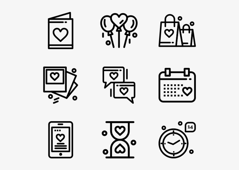 Valentines Day - White Png Icons PNG Image | Transparent PNG Free ...
