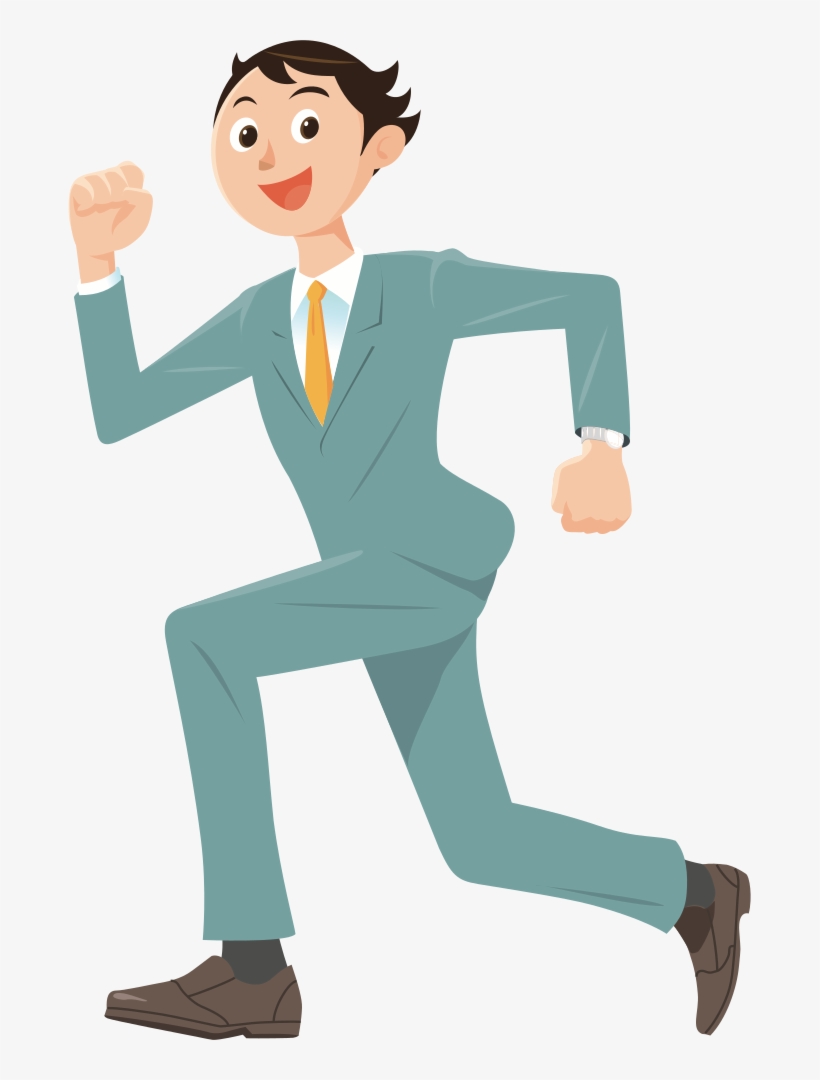 Download Running Man - Running Man In Suit Cartoon | Transparent PNG ...