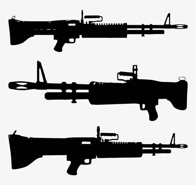 Assault Rifle Automatic Weapon Vector Silhouette - Vector Graphics PNG Image | Transparent PNG ...