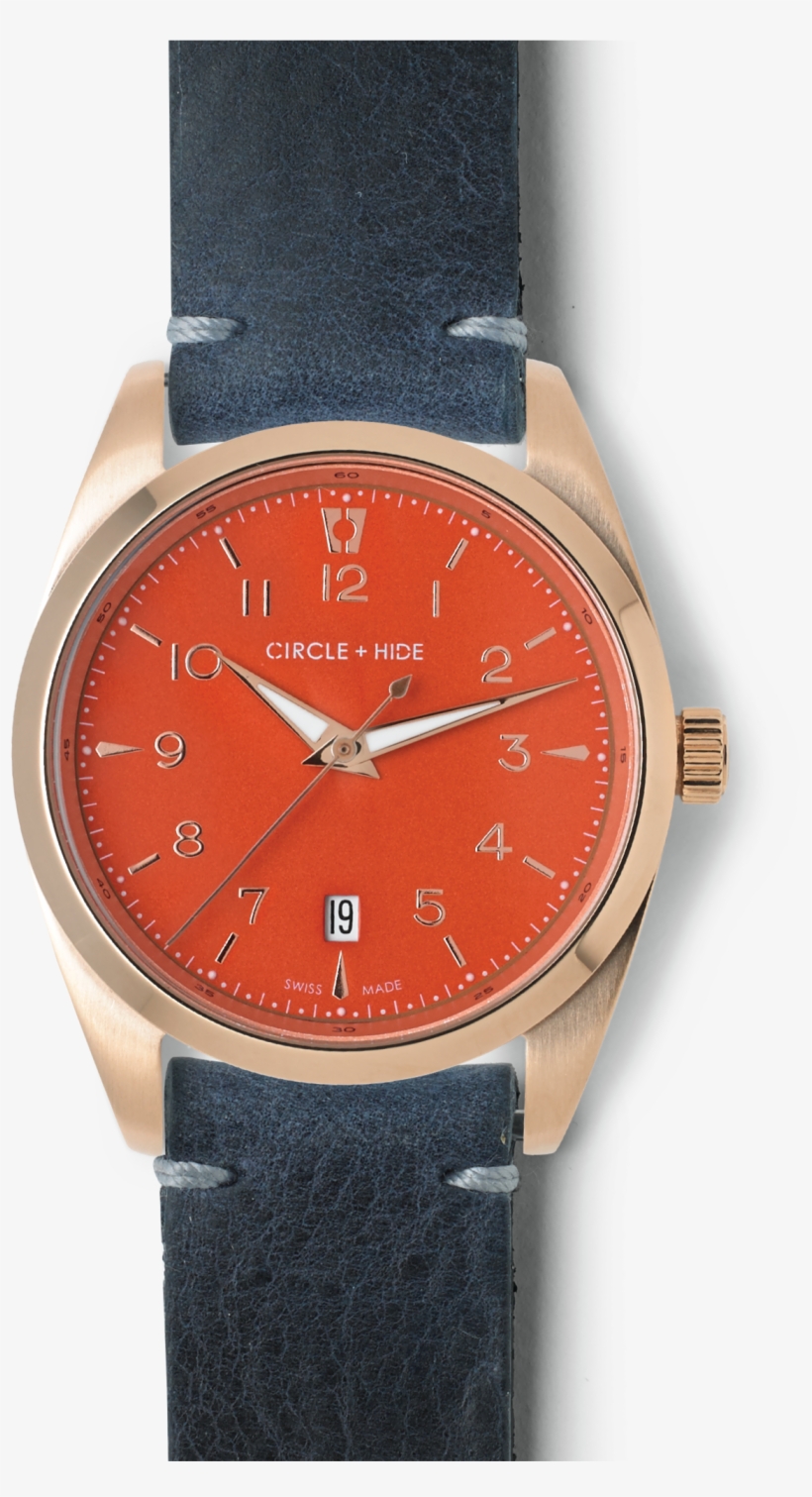 Rose Gold Watch Flame Dial Navy Leather Band - Strap PNG Image ...