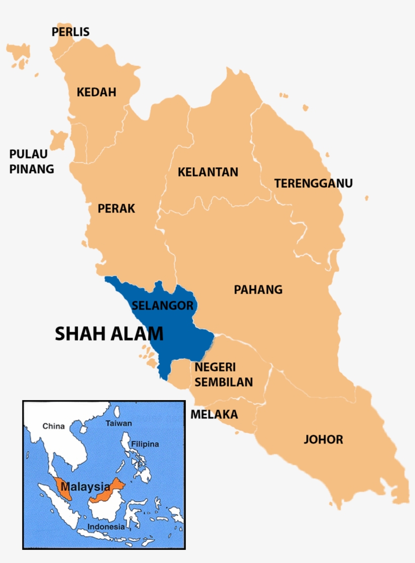 Peta Kedudukan Shah Alam - Shah Alam Malaysia Map PNG Image ...