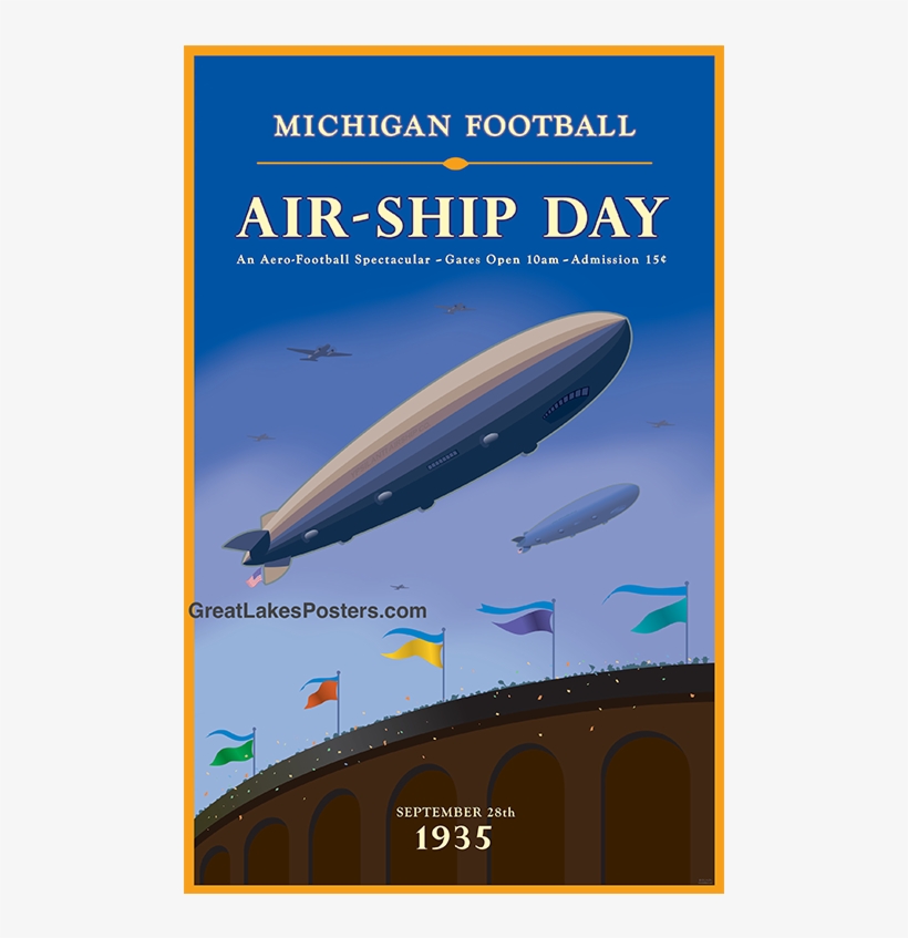 Great Lakes Posters Michigan Football Airship Day Poster PNG Image ...