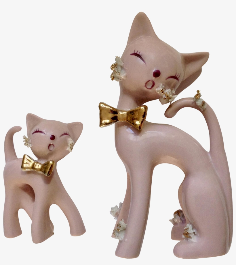 Thames Vintage Howling Long Neck Pink Atomic Mama Kitty - Figurine PNG ...
