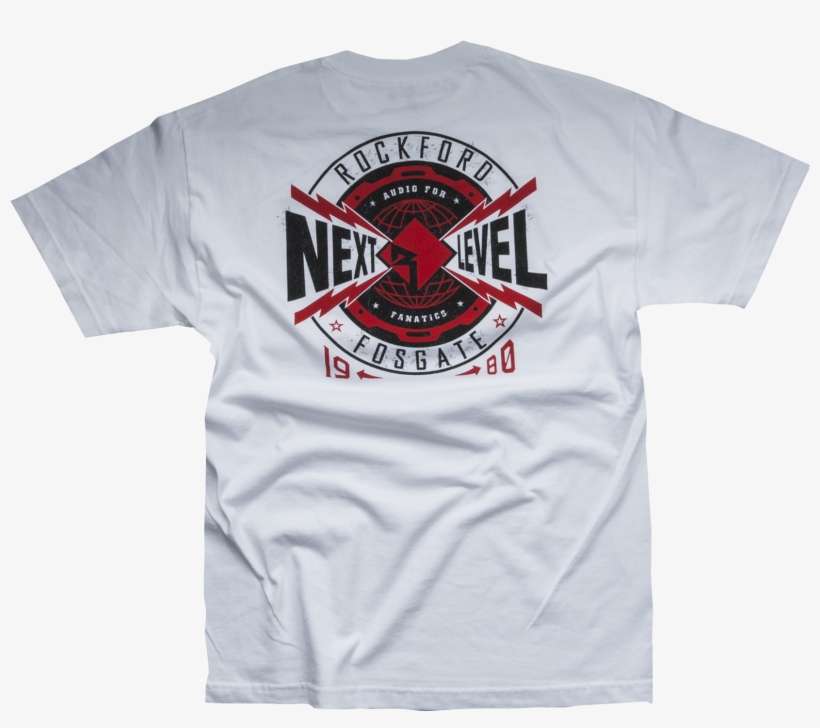 White T-shirt W/ Next Level Graphic - Active Shirt PNG Image ...