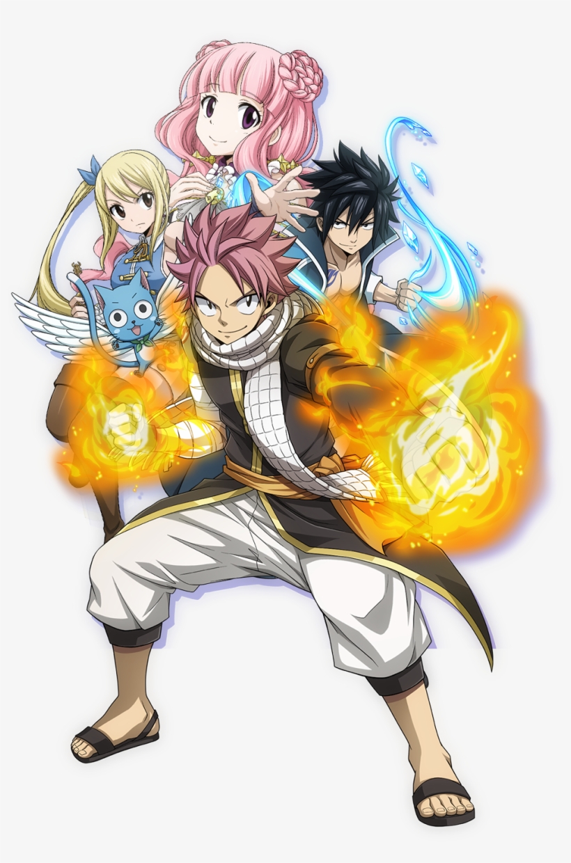 Le Visuel Du Jeu, Montrant Natsu, Grey, Lucy Et Happy, - Fairy Tail ...
