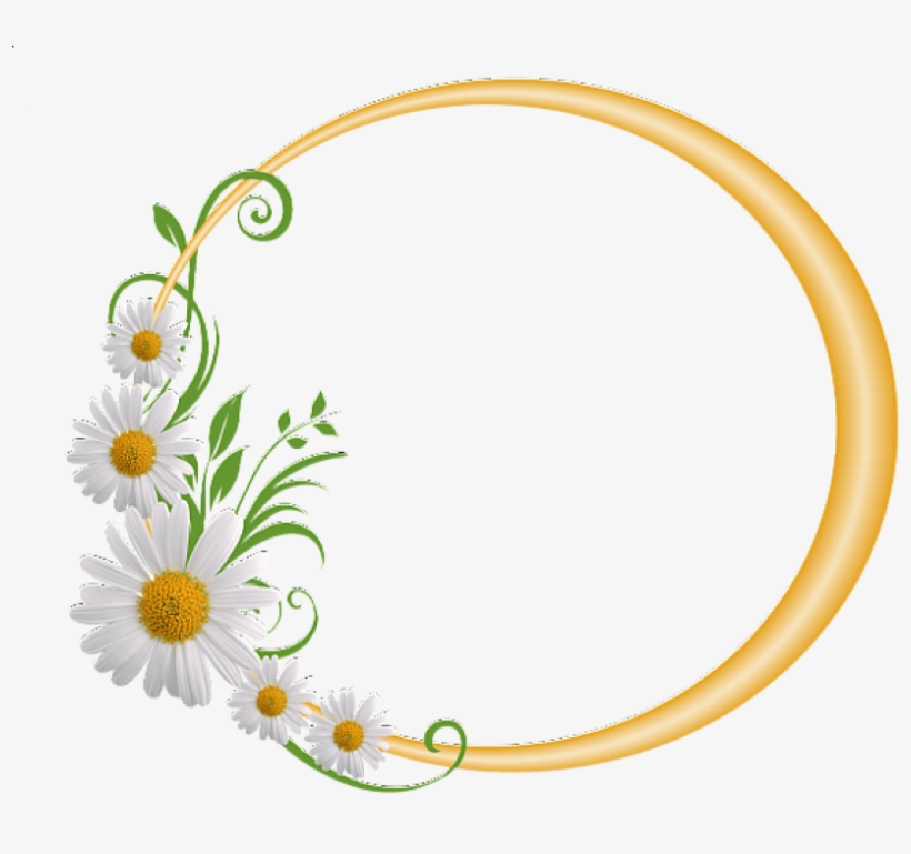 Free Png Best Stock Photos Yellow Round Frame With - Flower Round Frame ...