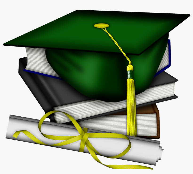 Story Image 1 - Green Graduation Cap And Diploma PNG Image ...