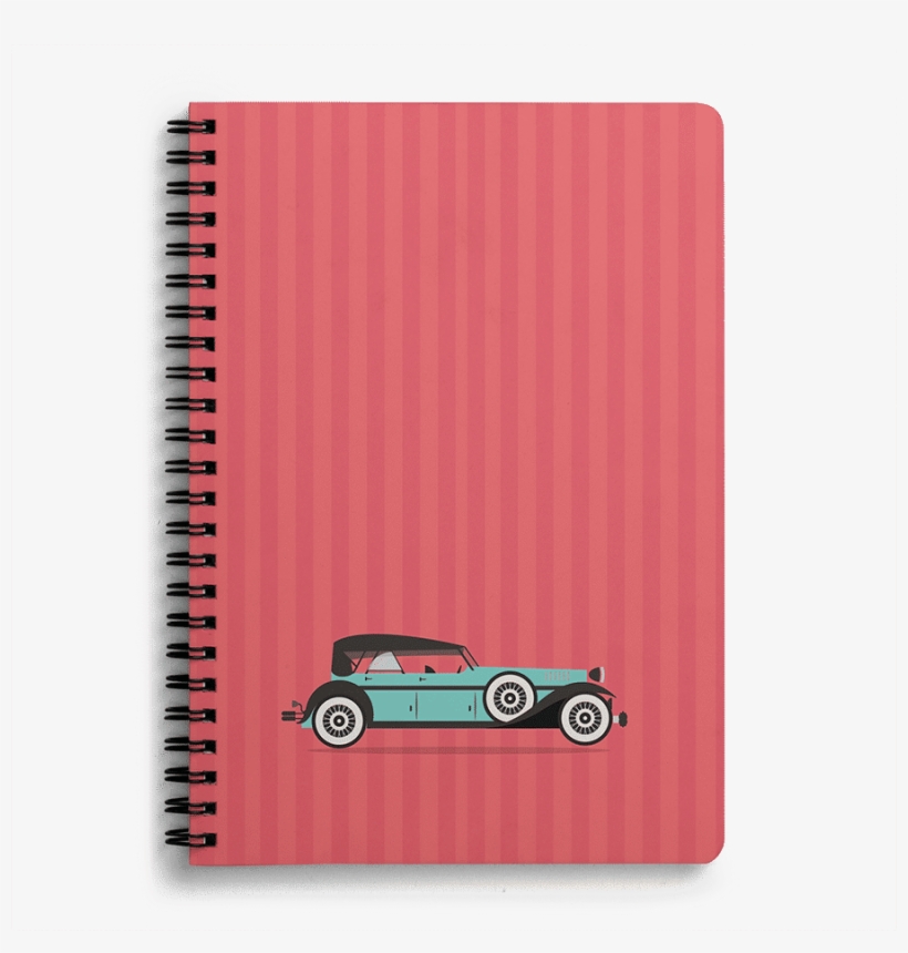 Dailyobjects Vintage Car Pink Striped A5 Spiral Notebook - Art Print ...