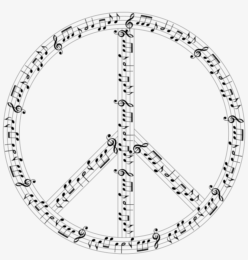 Big Image - Peace Sign With Music Notes PNG Image | Transparent PNG ...
