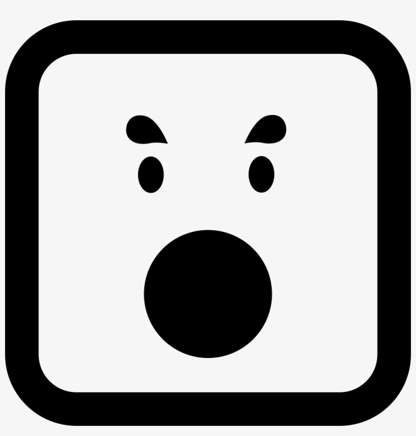 Emoticon Square Surprised Face With Open Circular Mouth - Icon PNG ...