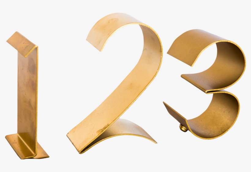 Gold Metal Table Numbers - Wood PNG Image | Transparent PNG Free ...
