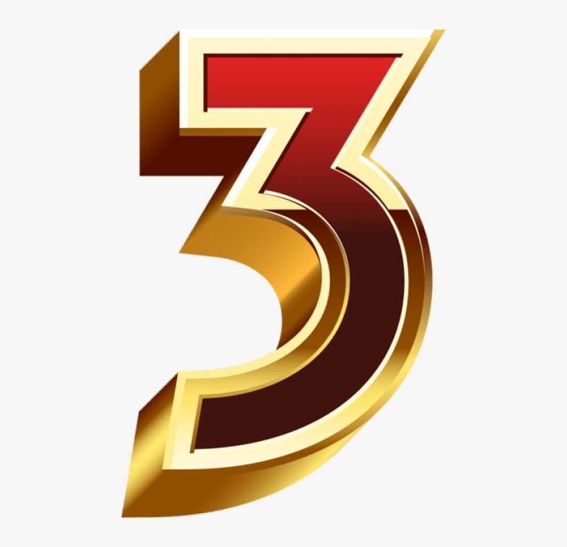 Free Png Three Gold Red Number Png Png Images Transparent - Png Red And ...