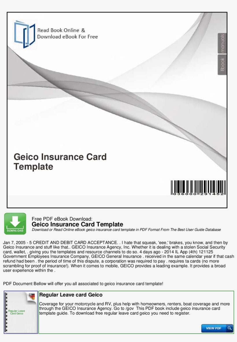 Download Get The Free Geico Insurance Card Template Form - Free Blank ...